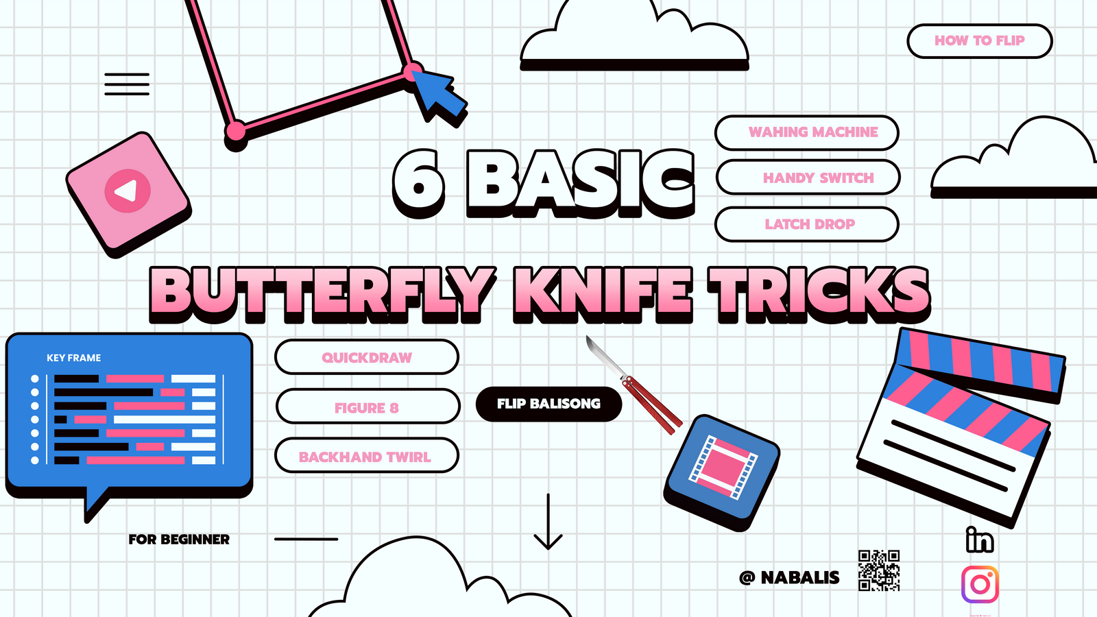 6 Easy Balisong/ Butterfly Knife Beginner Tricks to Practice