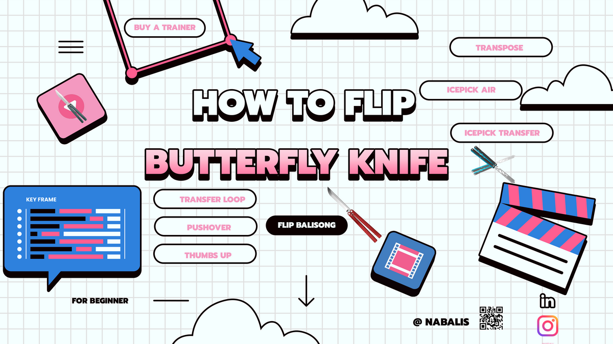 How To Flip Butterfly Knives, Easy Tricks For Beginner