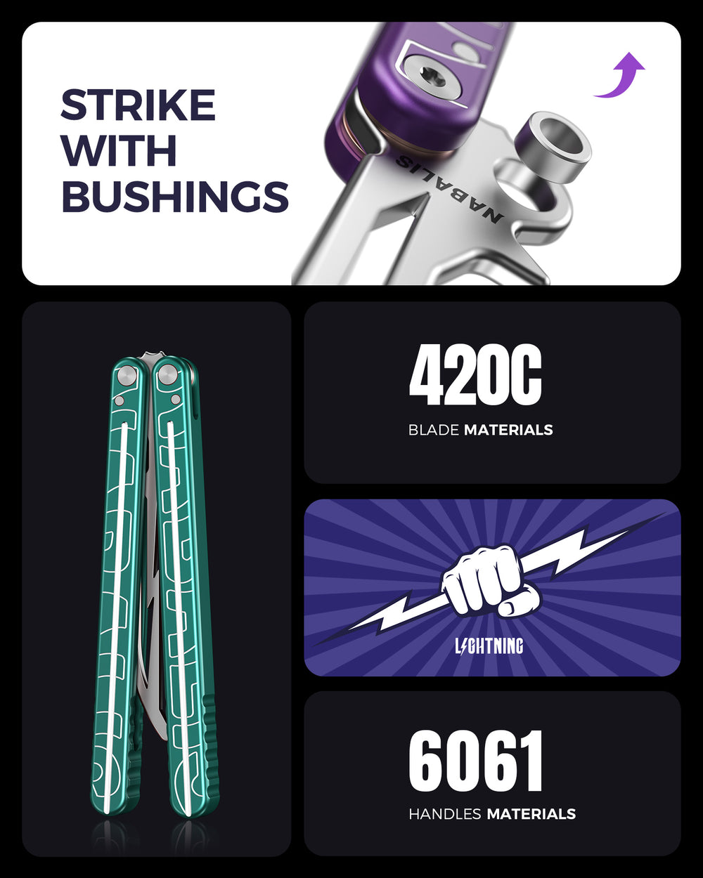 Nabalis Lightning Butterfly Knife Trainer With Good Price